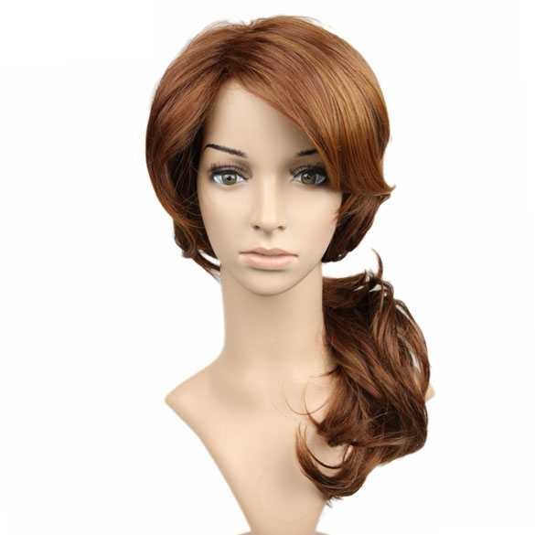 Mooie pruik lang haar met slagen honing lichtbruin - Mooie pruiken bij ...