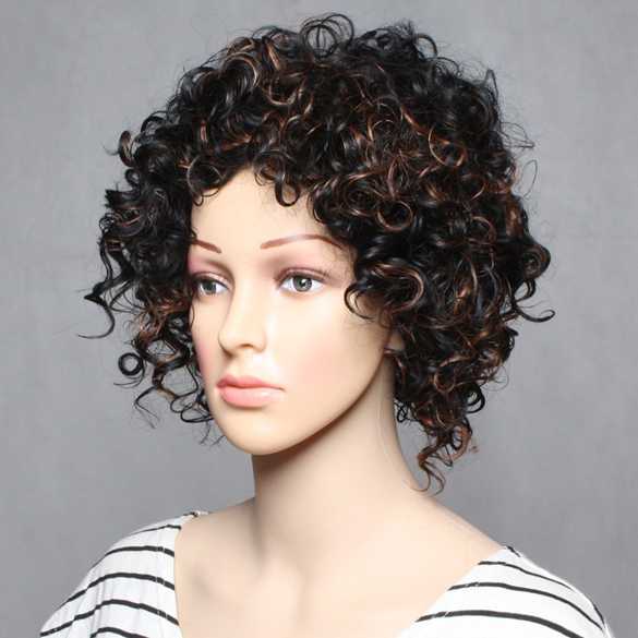 Nonchalante krullen pruik met highlights - Mooie pruiken bij PruikenPlaza