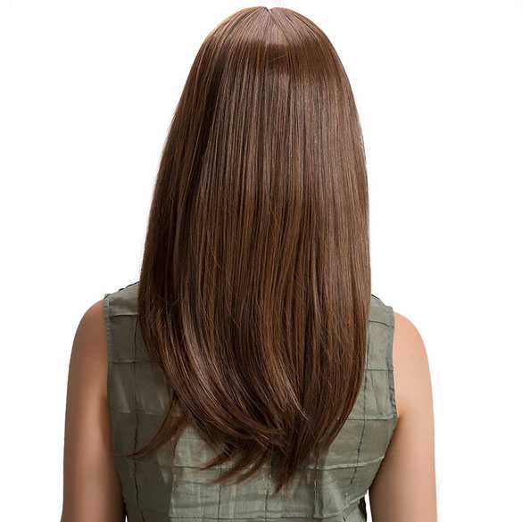 Pruik bruinmix halflang steil haar model Tessa - Mooie pruiken bij ...